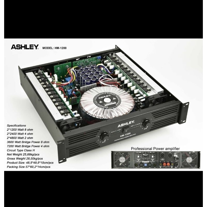 Jual POWER AMPLIFIER ASHLEY HM1200 HM 1200 2X1200 WATT GARANSI ORIGINAL ...