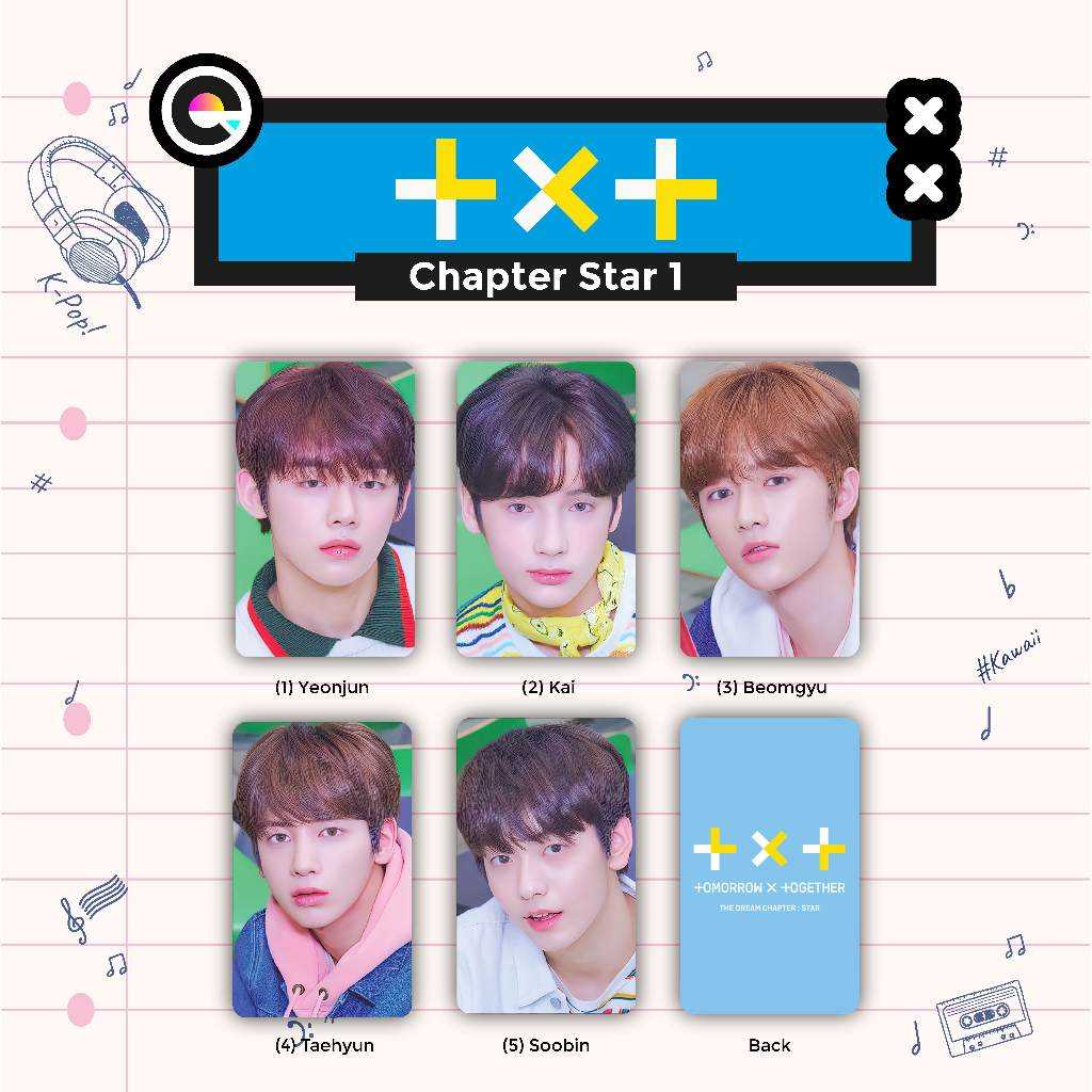Jual Photocard TXT Chapter Star 1 album foto PC 400gsm | Shopee Indonesia