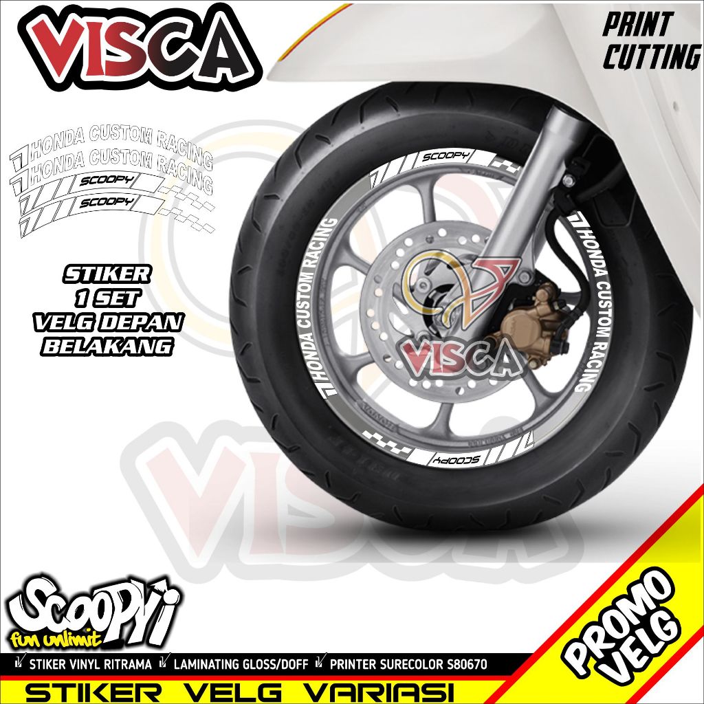 Jual Stiker Velg List Velg Motor Stiker Velg Scoopy Ring 12 Motif Honda ...
