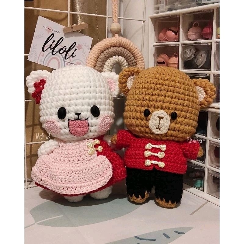 Jual LILOLI.ID CUSTOM - Wedding doll boneka beruang sangjit kado bear ...