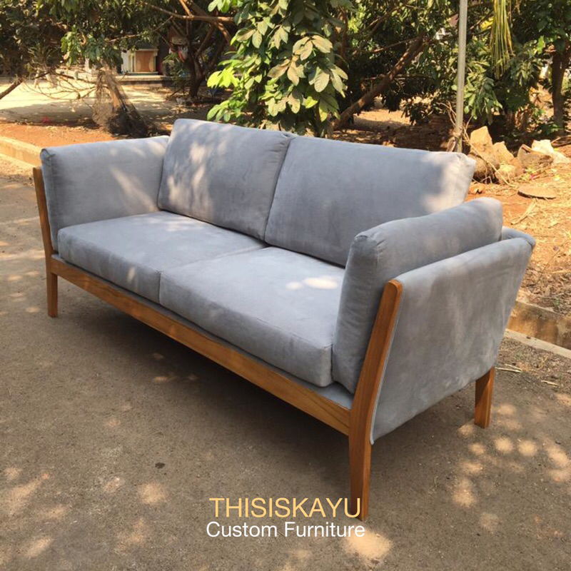Jual SOFA TAMU MINIMALIS KLASIK NATURAL KAYU | SOFA RUANG KELUARGA TIPE ...