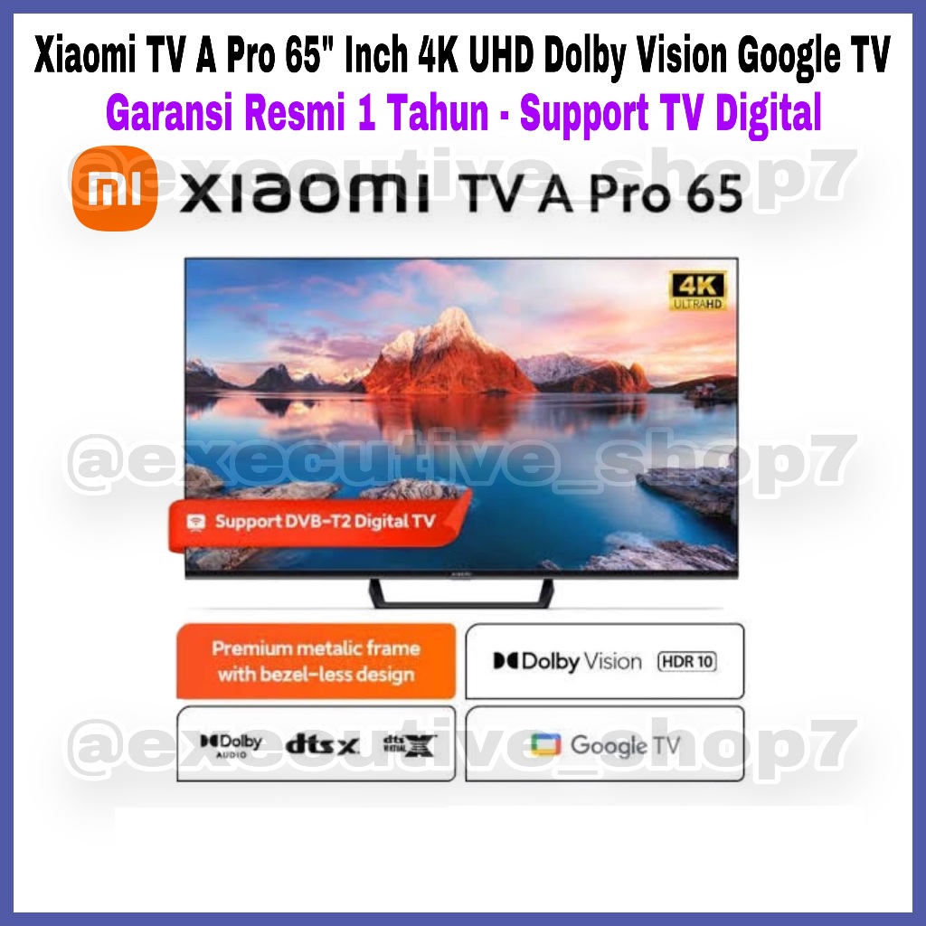 Jual Xiaomi TV A Pro 65" Inch 4K UHD Dolby Vision Google TV - Garansi ...