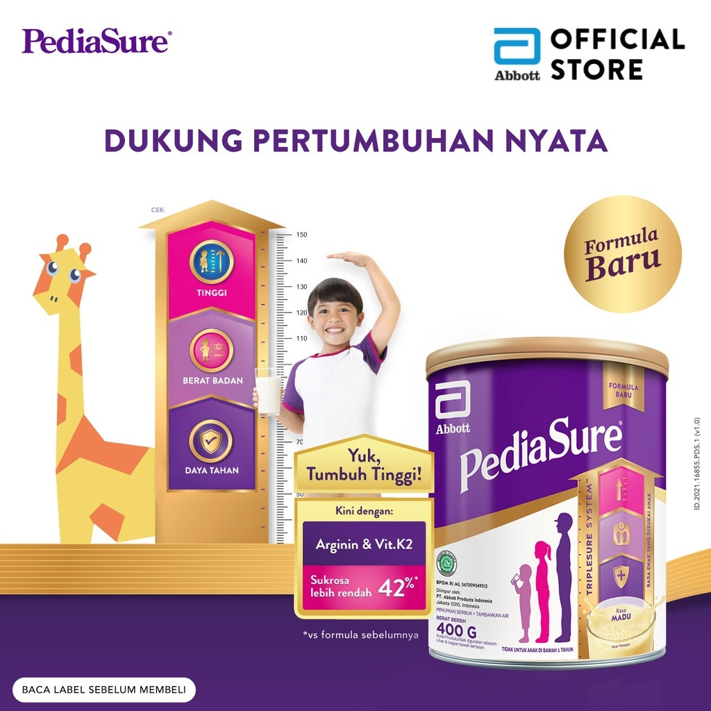 Jual PEDIASURE TRIPLESURE MADU / VANILA 200Gr / 400Gr / Dan 850GR KEMASAN BARU EXP ALL 2024 ...