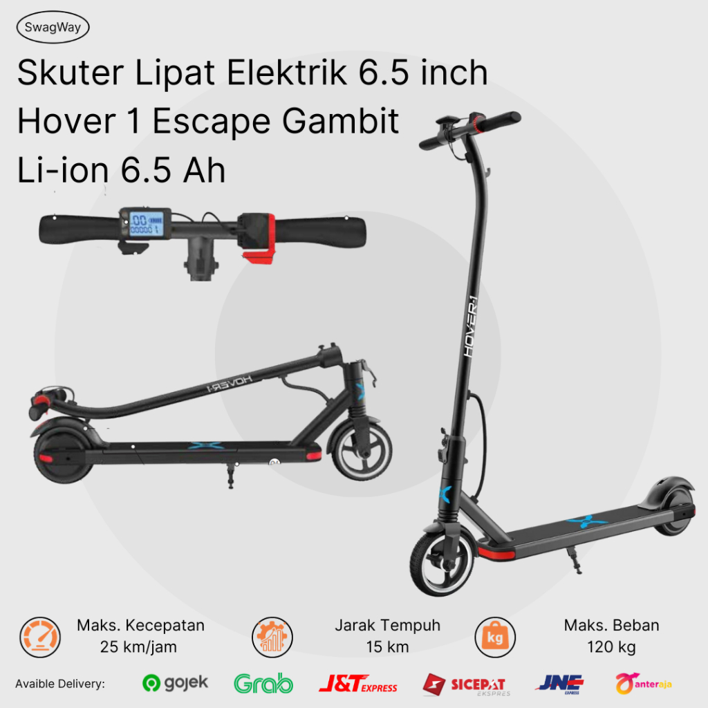 Jual Skuter elektrik Hover1 Escape 6.5" 15KM 6A electric scooter ...