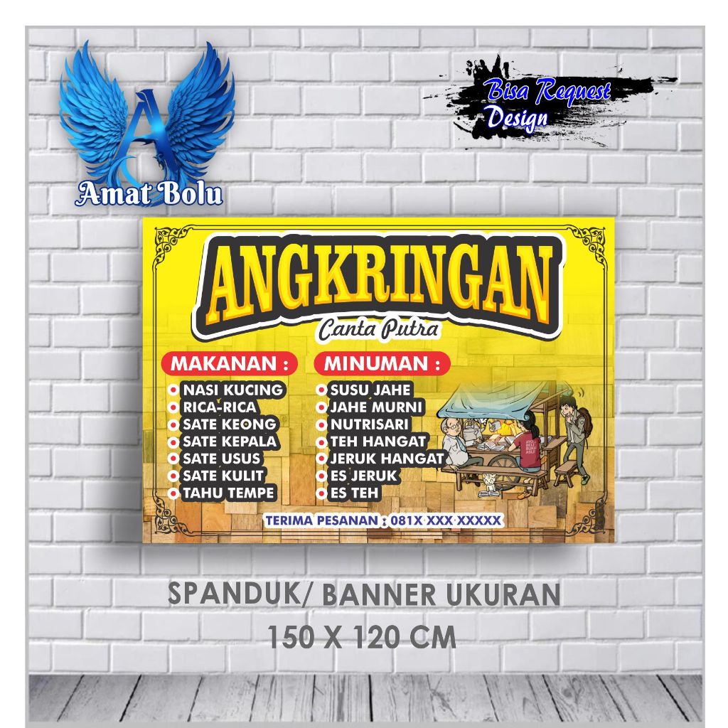 Jual BANNER MMT SPANDUK ANGKRINGAN UKURAN 150X120 BISA REQUEST | Shopee ...