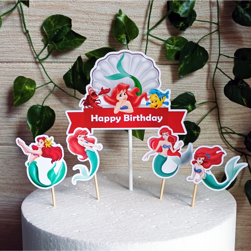 Jual Toper Putri Duyung Custom Nama untuk Hiasan Kue Ulang Tahun ...