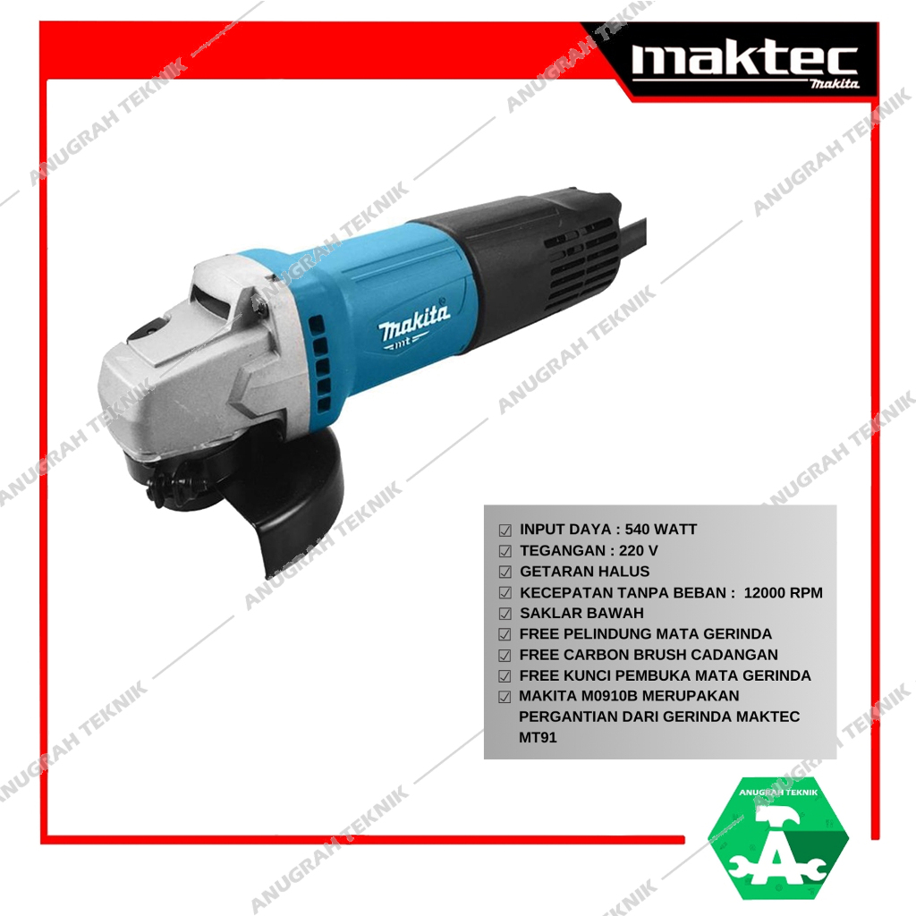 Jual Maktec MT91 Mesin Gerinda Tangan 4" / Angle Disc Grinder Gurinda ...