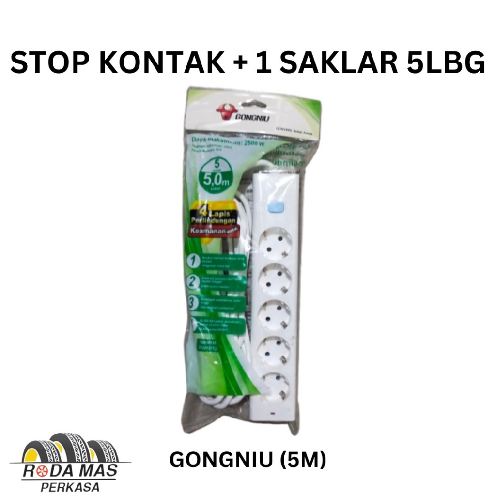 Jual Stop kontak GONGNIU uticonn 5 lubang stop kontak 1 switch 5 M 5M RMP | Shopee Indonesia
