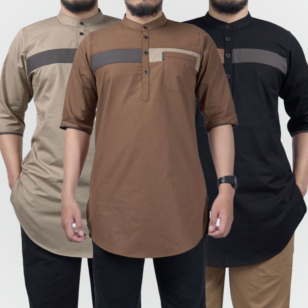 Jual Baju Koko Pakistan Pria Dewasa | Koko Kurta Lengan 3/4 | Kemko ...