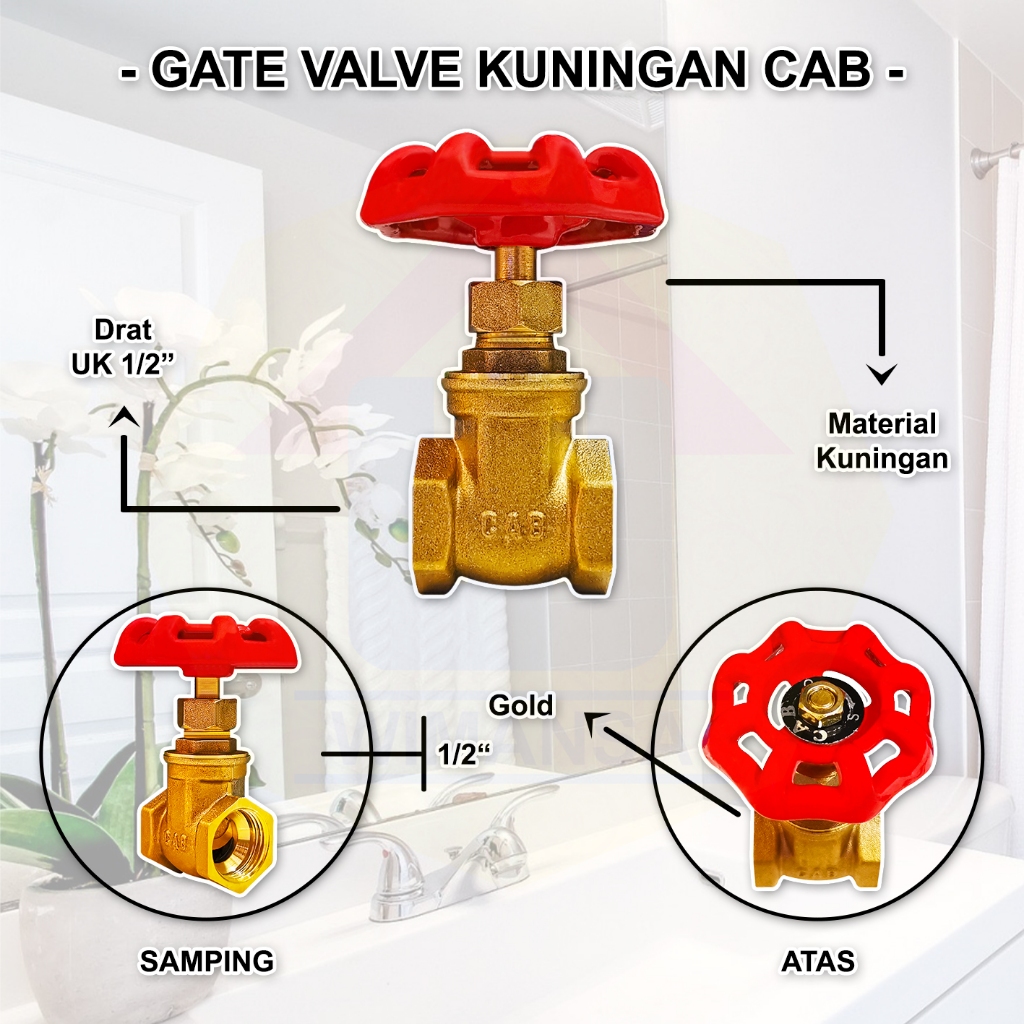 Jual GATE VALVE KUNINGAN CAB 1/2 INCH - VALVE KUNINGAN | Shopee Indonesia Jual GATE VALVE KUNINGAN CAB 1/2 INCH - VALVE KUNINGAN | Shopee Indonesia
