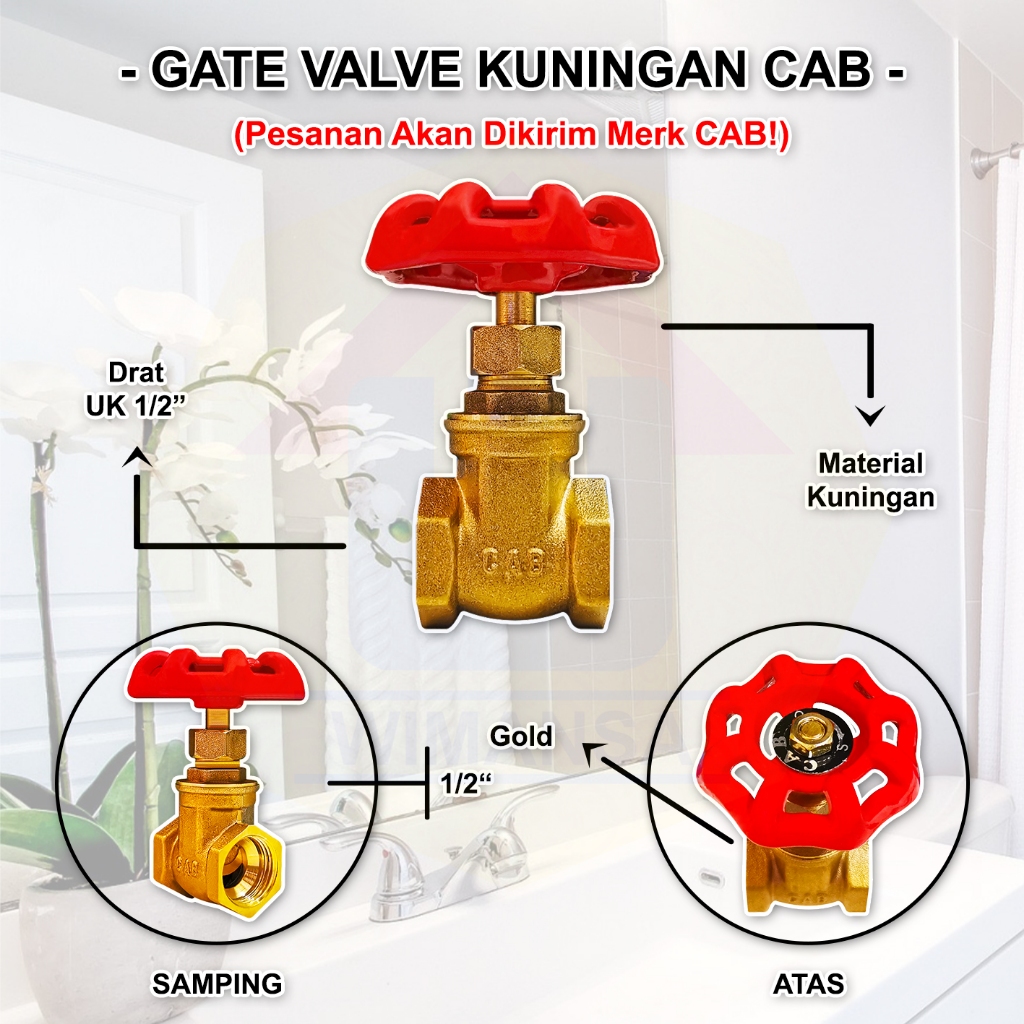 Jual GATE VALVE KUNINGAN 1/2 INCH FLO - STOP KRAN | Shopee Indonesia