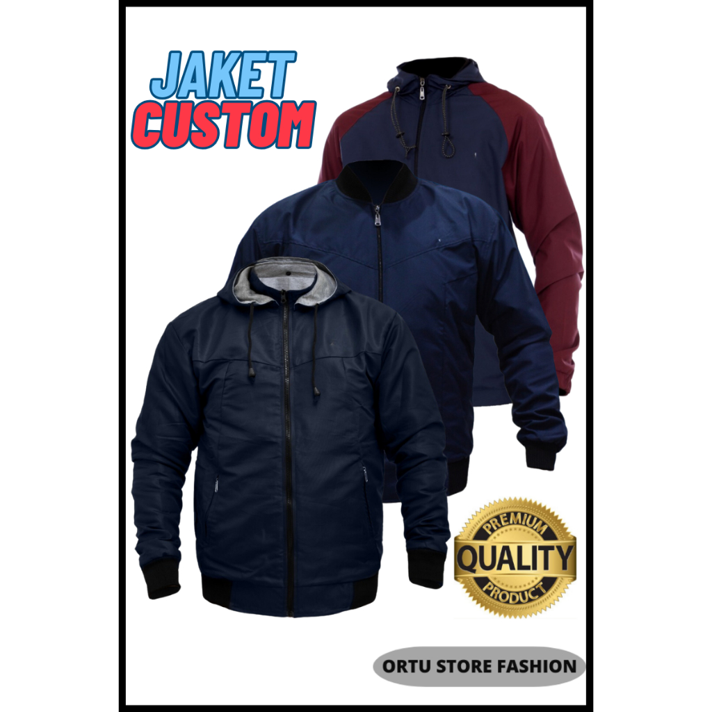 Jual Jaket Custom Premium Bordir Nama Parasut Desain Sendiri Pria ...