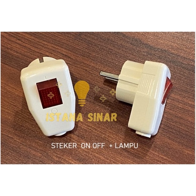Jual Steker Lampu Steker Saklar + Lampu Colokan Switch ON OFF + Steker ...