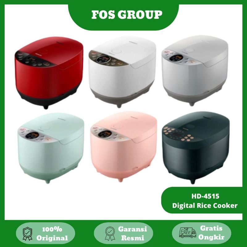 Jual PHILIPS MAGICCOM RICE COOKER HD4515 / HD 4515 (1,8 Liter) | Shopee ...