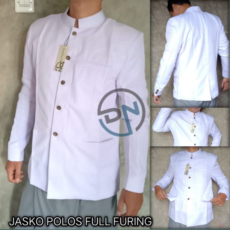 Jual Jasko Putih Polos / Jas Mandarin / Jas Koko Pria Dewasa / Jas ...