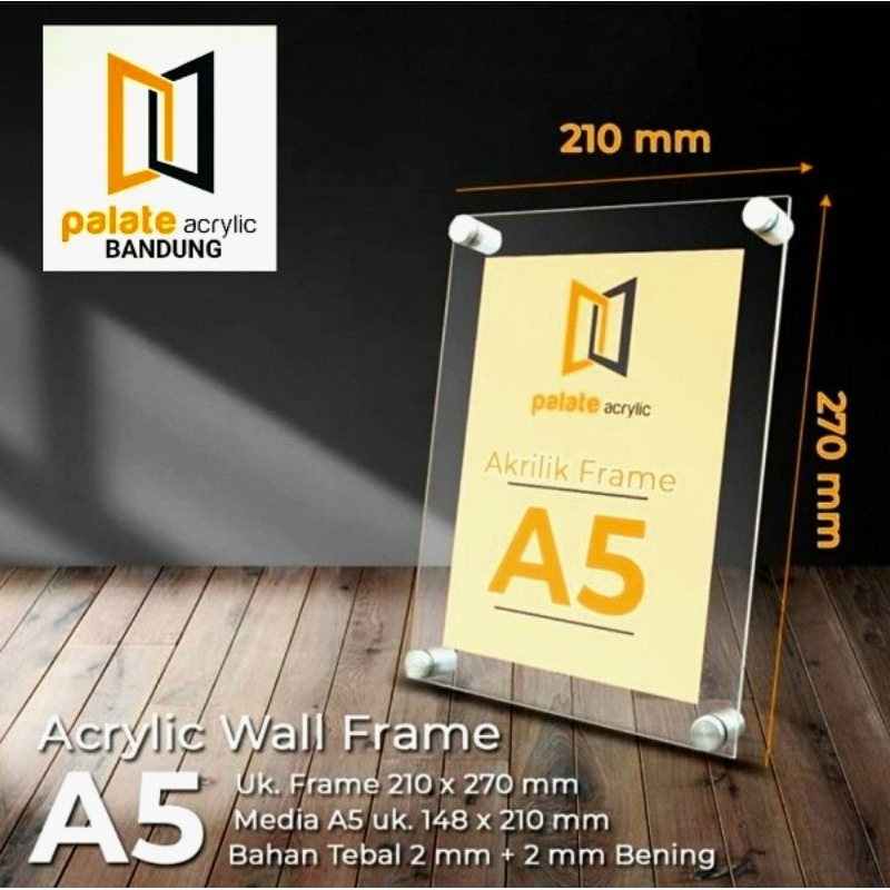 Jual AKRILIK WALL FRAME A5/ ACRYLIC FRAME A5 PORTRAIT/ LANDSCAPE 2mm ...