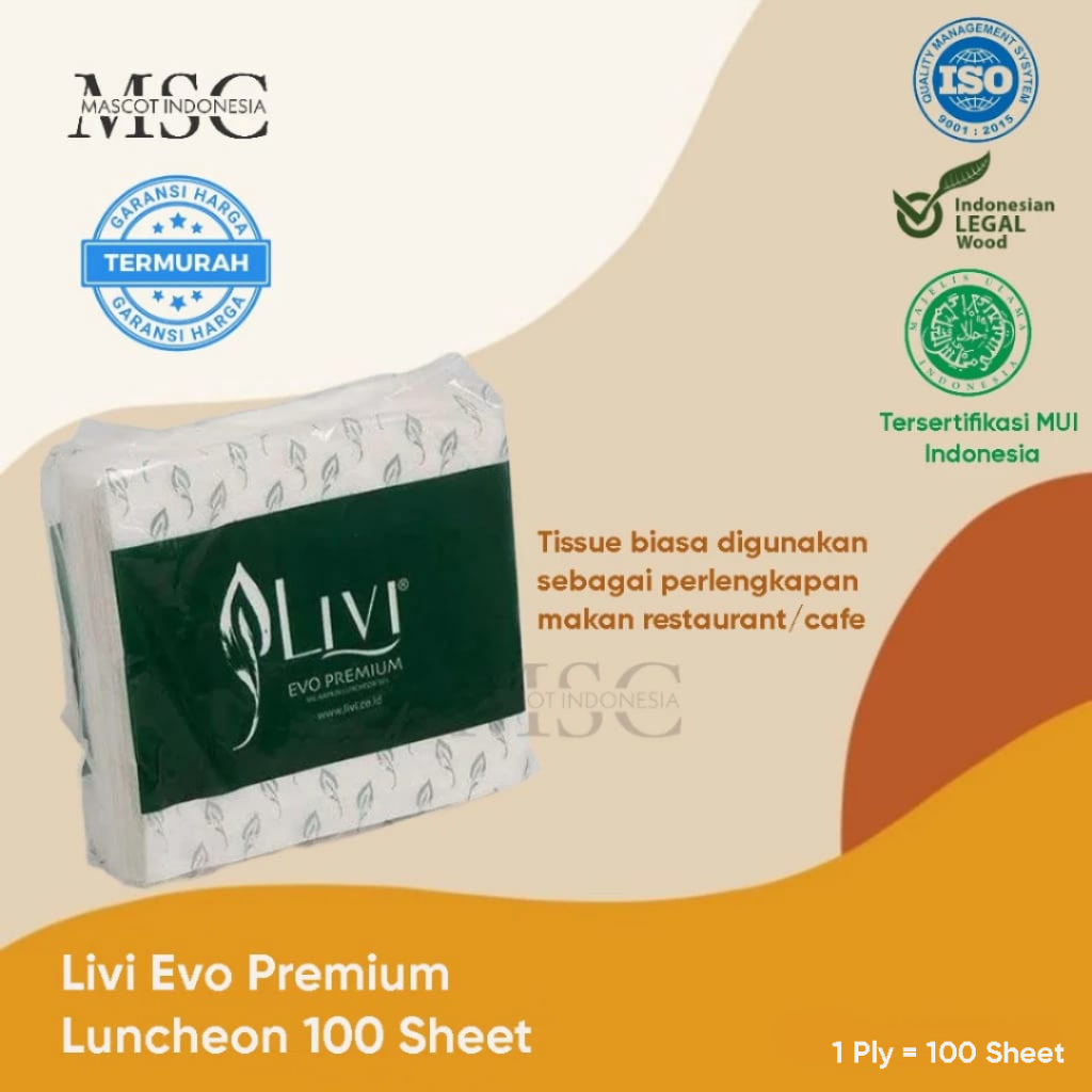 Jual Tissue Livi Evo Mg Premium Luncheon Napkin | Tissue Makan | Tissue ...