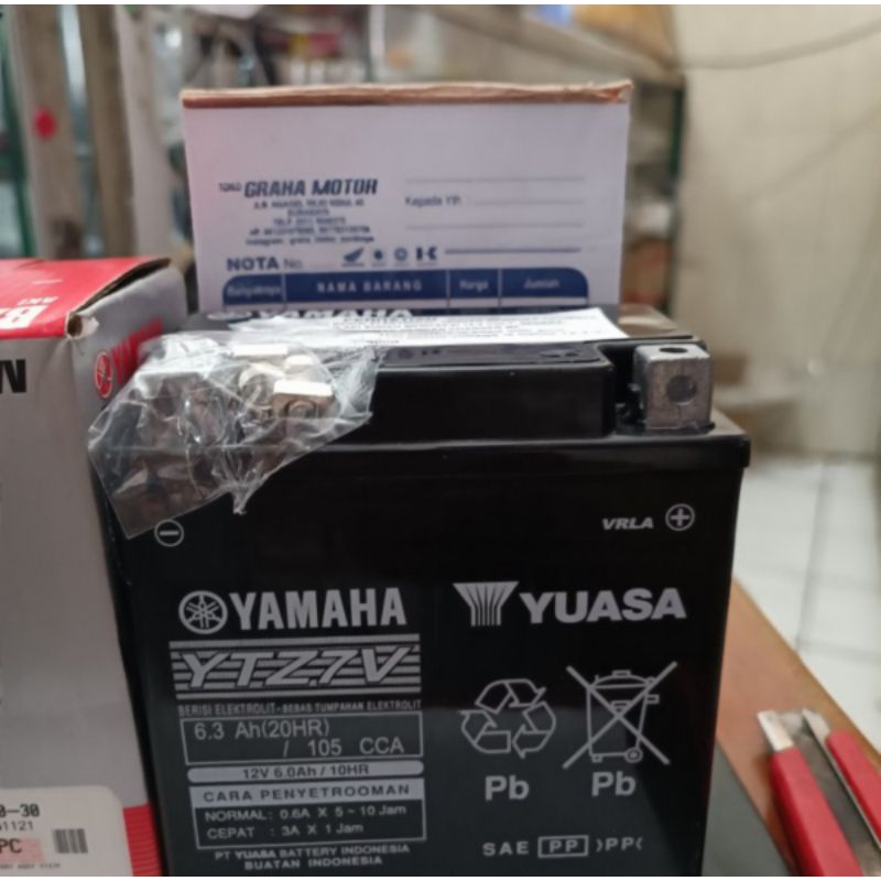 Jual ACCU YUASA YTZ7V 6,3Ah 2DP NMAX OLD AEROK OLD, LEXI, 100% ORIGINAL ...