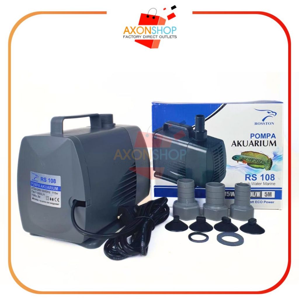 Jual Pompa Air Aquarium Rosston RS 108 Hidroponik rs108 Celup Kolam Pump | Shopee Indonesia