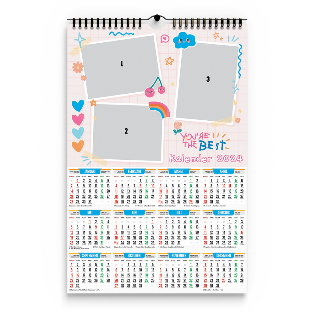 Jual Kalender Foto Kolase 2024/ Kalender Kolase FOTO ANAK/ Motif Anak ...