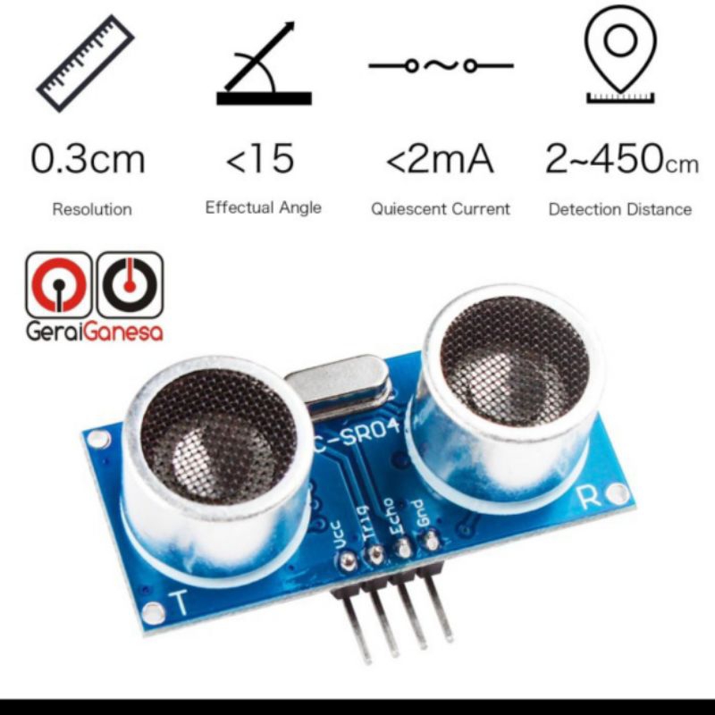Jual HC SR04 Ultrasonic Wave Detector - Sensor Jarak Arduino | Shopee ...