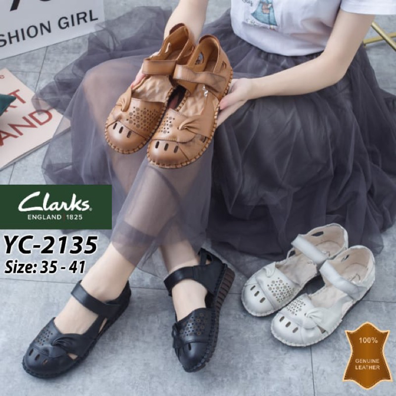 Jual TERMURAH Sepatu Clarks YC-2135 Un Adorn Strap Flat / Clark ...