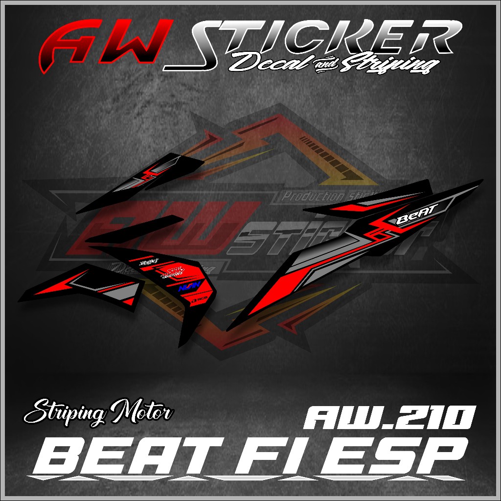 Jual Sticker Striping BEAT FI STREAT ESP 2016-2019 List Racing Semifull ...