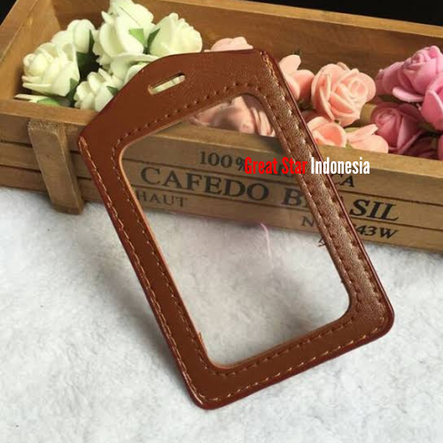 Jual FRAME ID CARD KULIT PU BOLAK BALIK / DOUBLE SIDE POTRAIT (FRAME ...