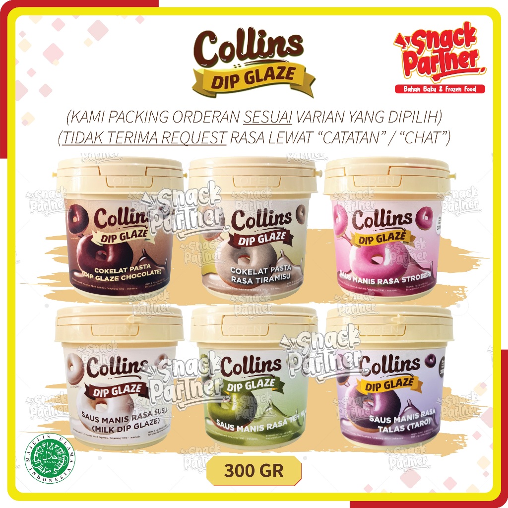 Jual COLLINS DIP GLAZE 300 GR - Topping Selai Donat Roti Kue Aneka Rasa ...