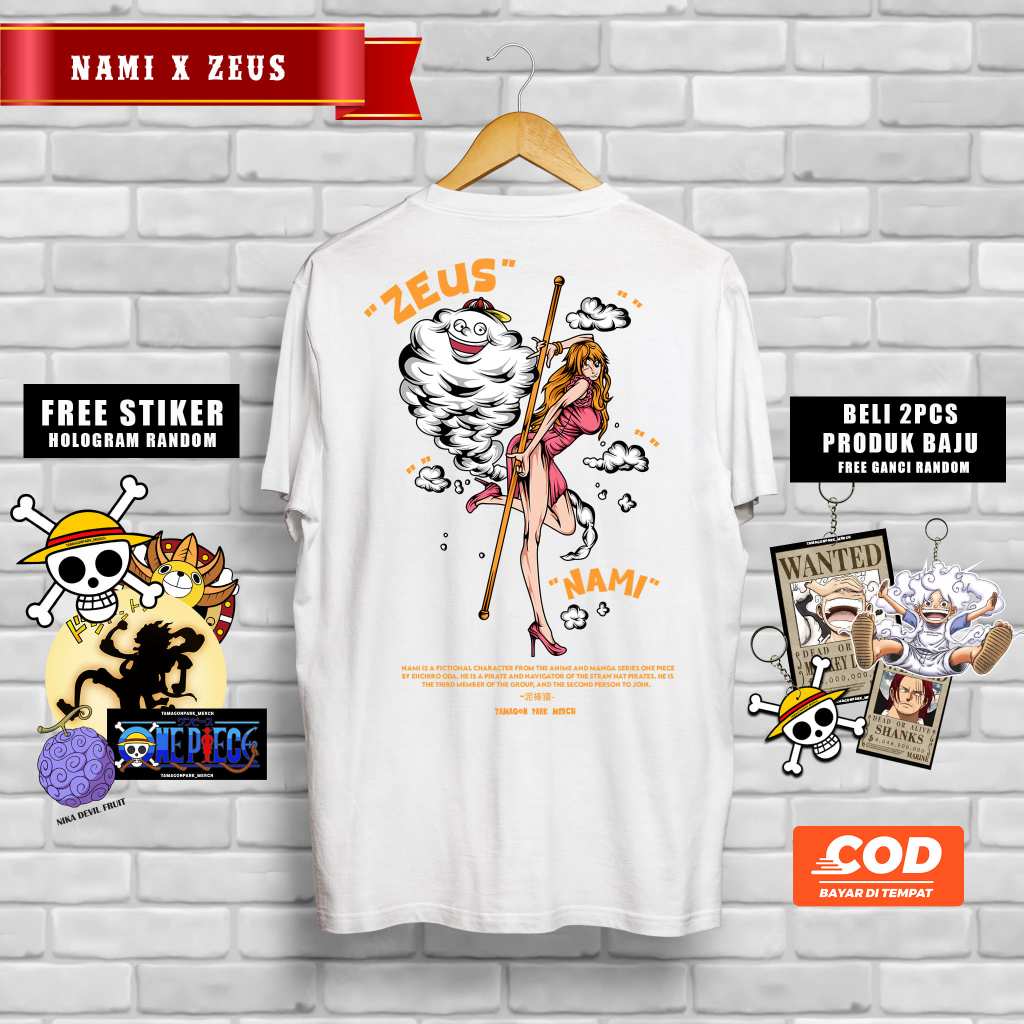 Jual KAOS BAJU NAMI X ZEUS ONE PIECE TAMAGON PARK MERCHANDISE | Shopee ...