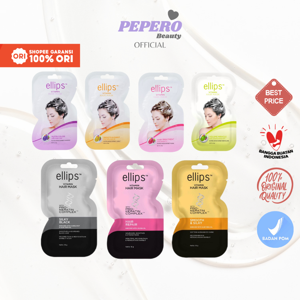 Jual ELLIPS Vitamin Hair Mask Sachet 20gr | With Pro Keratin Sachet ...
