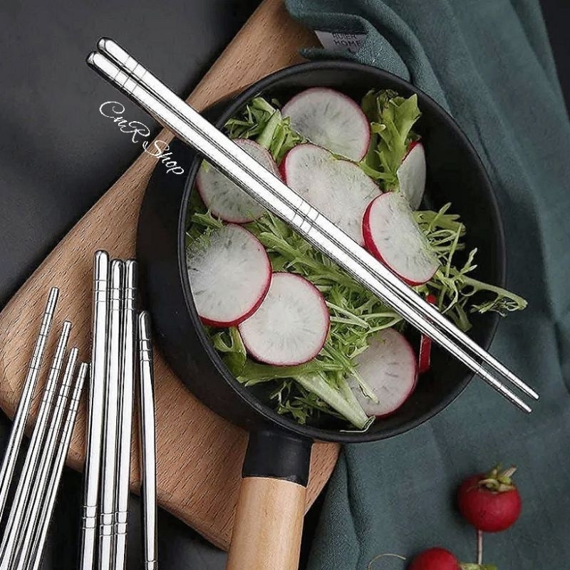 Jual sumpit makan model jepang stainless Steel SUS 304 premium custom ...