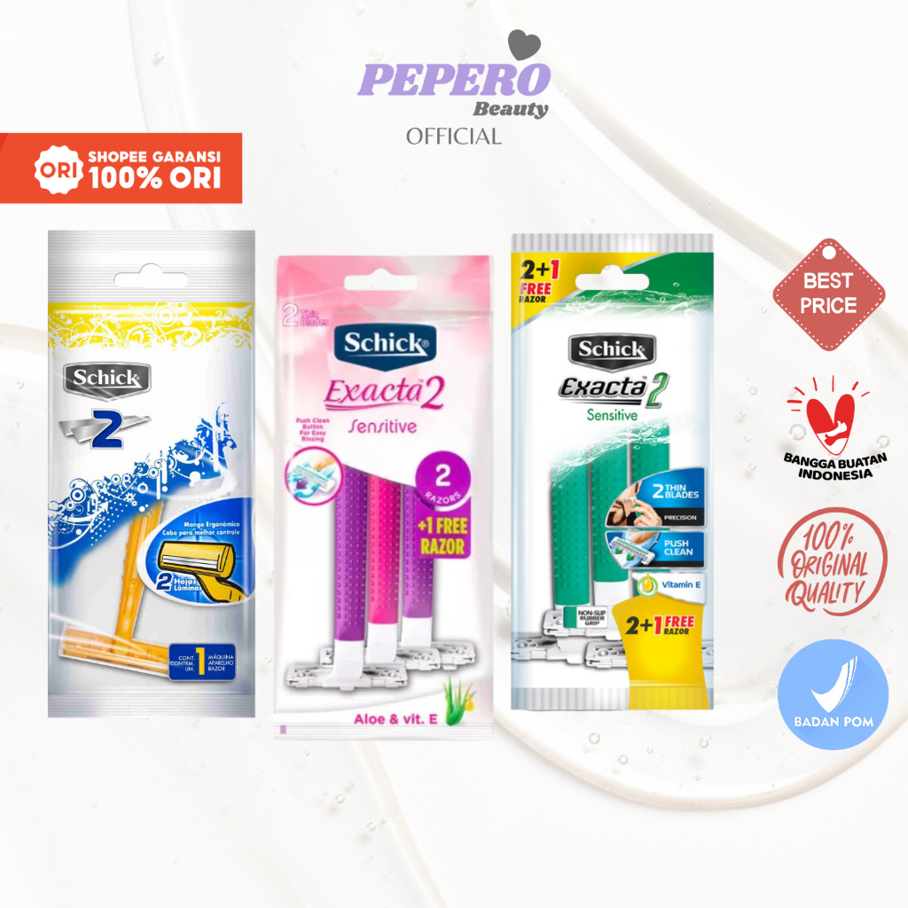 Jual SCHICK Exacta 2 Sensitive Women 2 + 1 Pink | Hijau - Pisau Cukur Wanita / Pria | Shopee ...