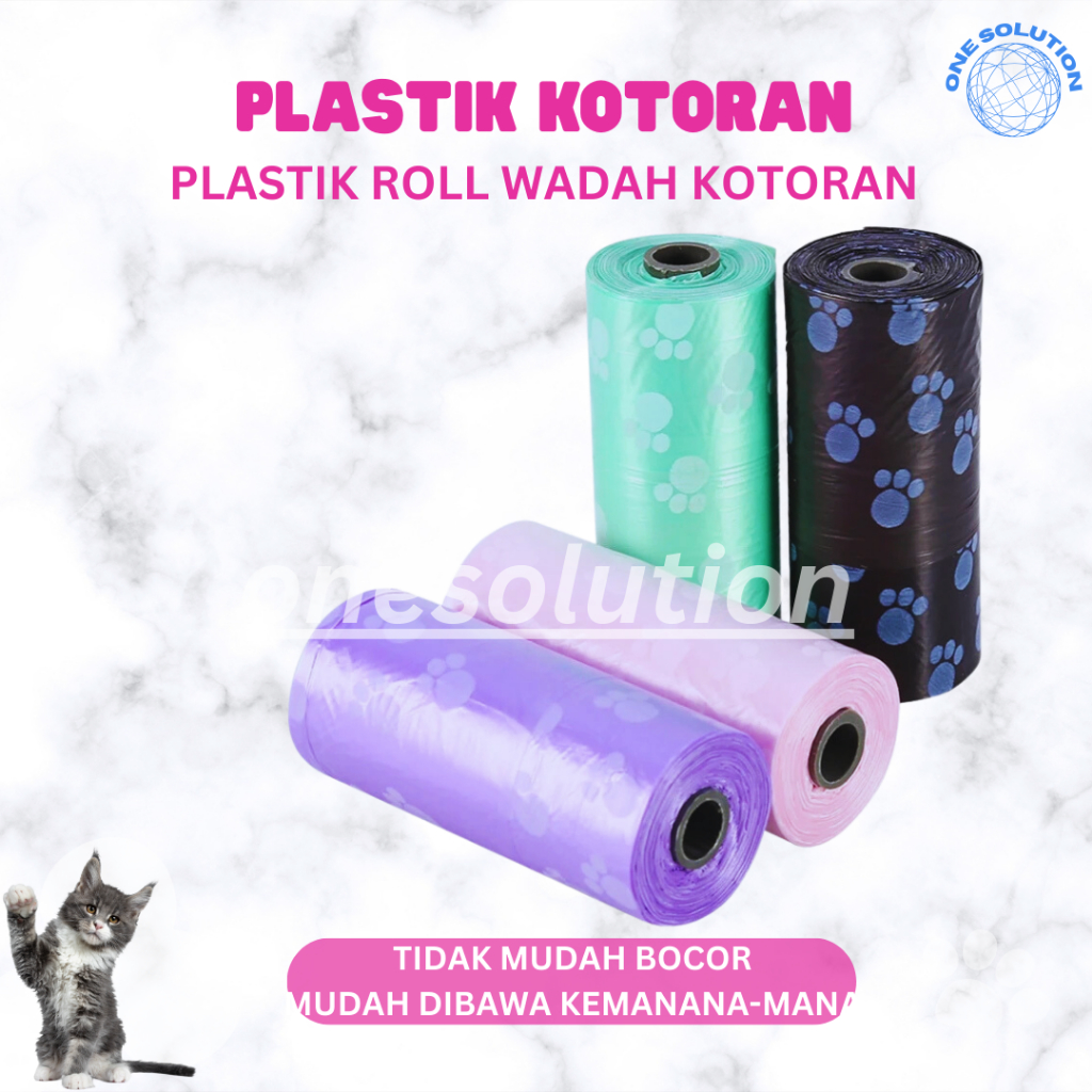 Jual PLASTIK KOTORAN 1 ROLL 15PCS KUCING ANJING ROLL SERBAGUNA HEWAN ...
