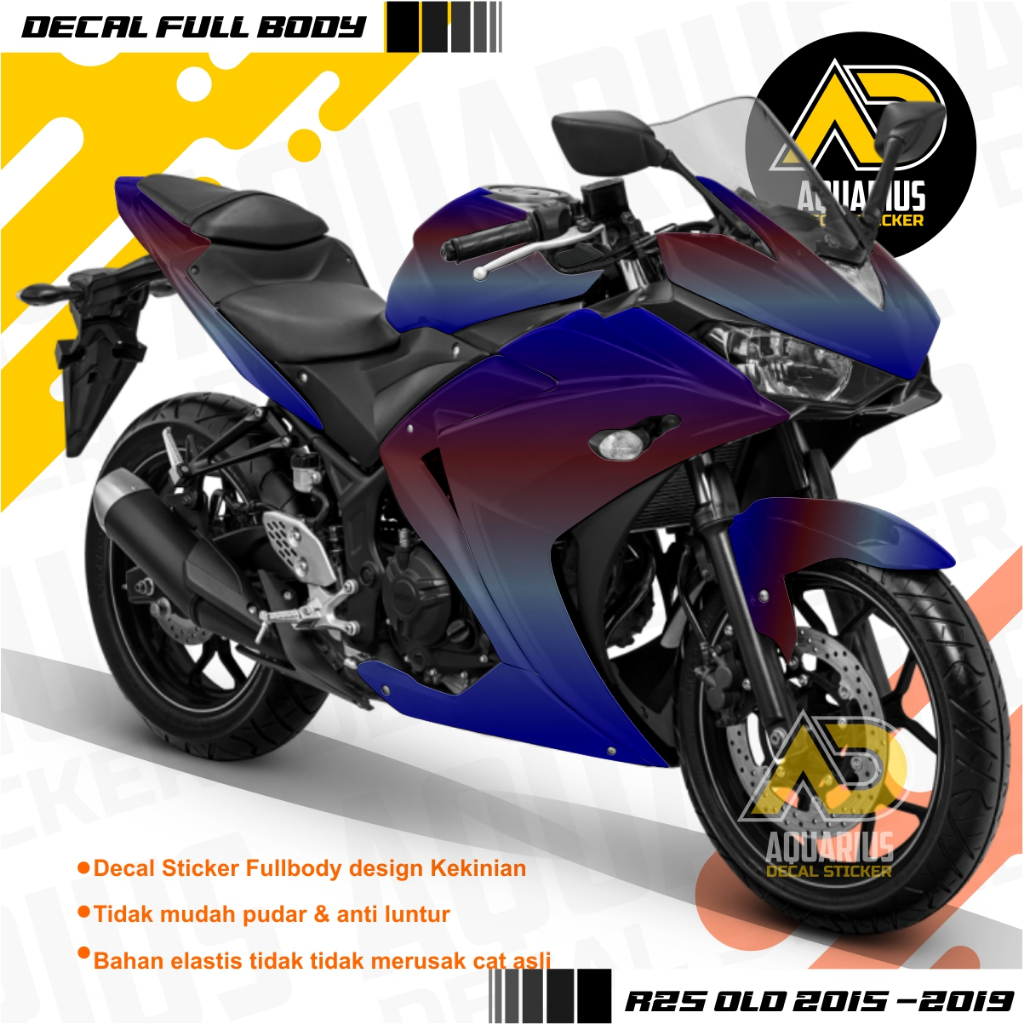 Jual Decal Stiker full Body Yamaha R25 2015-2019 motif Bunglon ...
