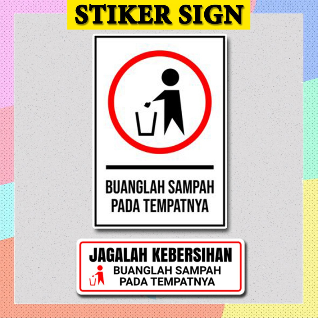 Jual Sign Label stiker/stiker tanda dilarang buang sampah | Shopee ...