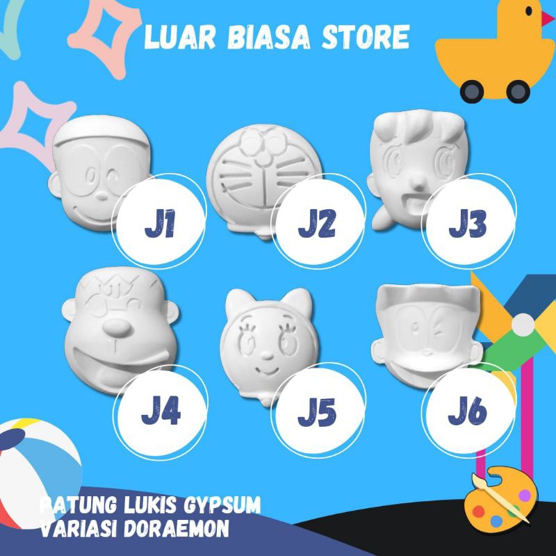 Jual Melukis Patung Gypsum Sepecial Edisi Kartun Doraemon (Mainan ...