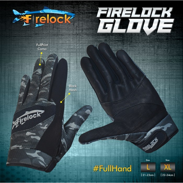 Jual FIRELOCK | Sarung Tangan Mancing Glove Full Finger Hitam | Shopee ...