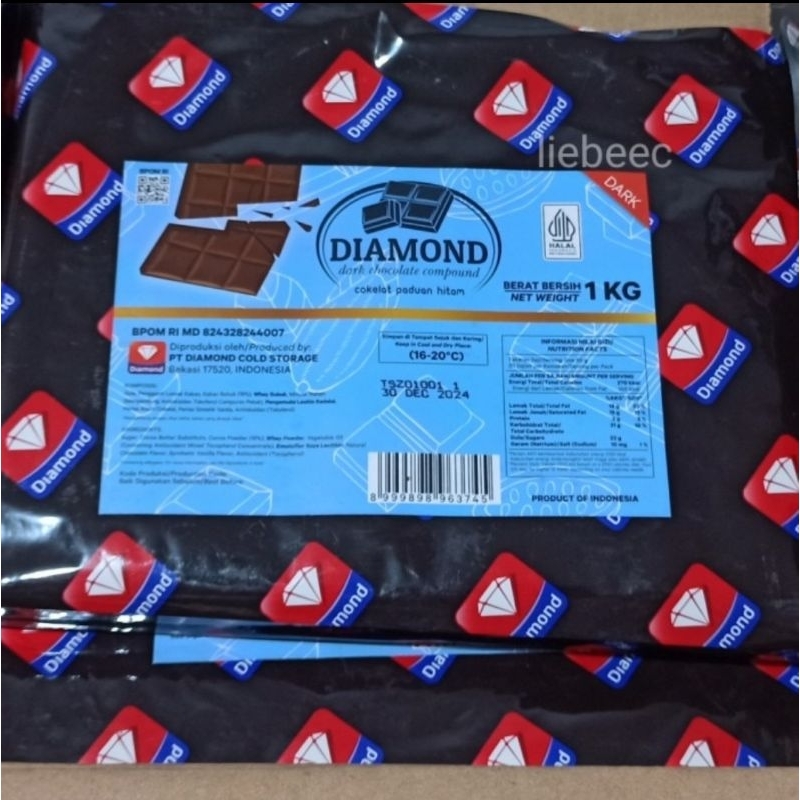 Jual Diamond Dark Chocolate Compound 1kg / 1 kg | Shopee Indonesia
