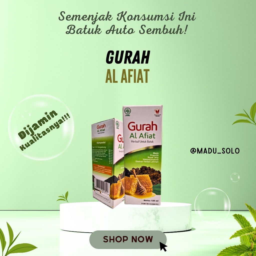 Jual MADU GURAH AL AFIAT Original 125 ml | Herbal untuk Batuk dan ...
