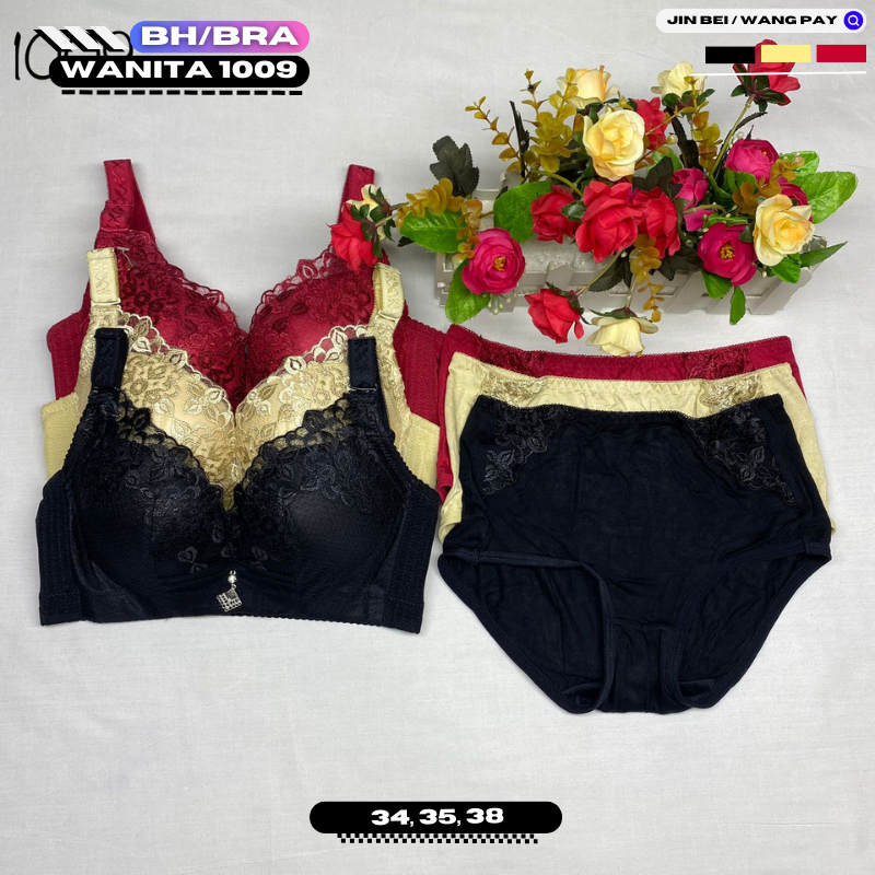 Jual 2 IN 1 SET (BRA + CELANA DALAM) 1009 TANPA KAWAT SIZE 34-38 ...
