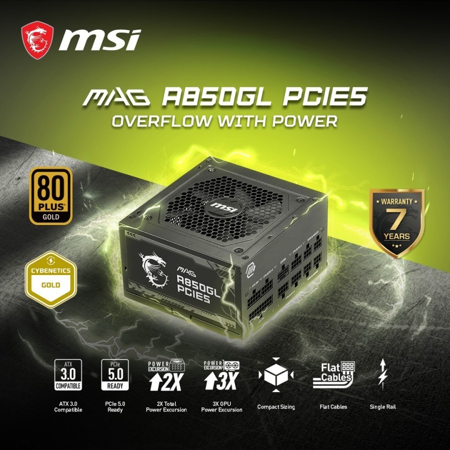 Jual Power Supply PSU MSI MAG A850GL 850w 850 watt 80+ Gold PCIe 5.0 ...
