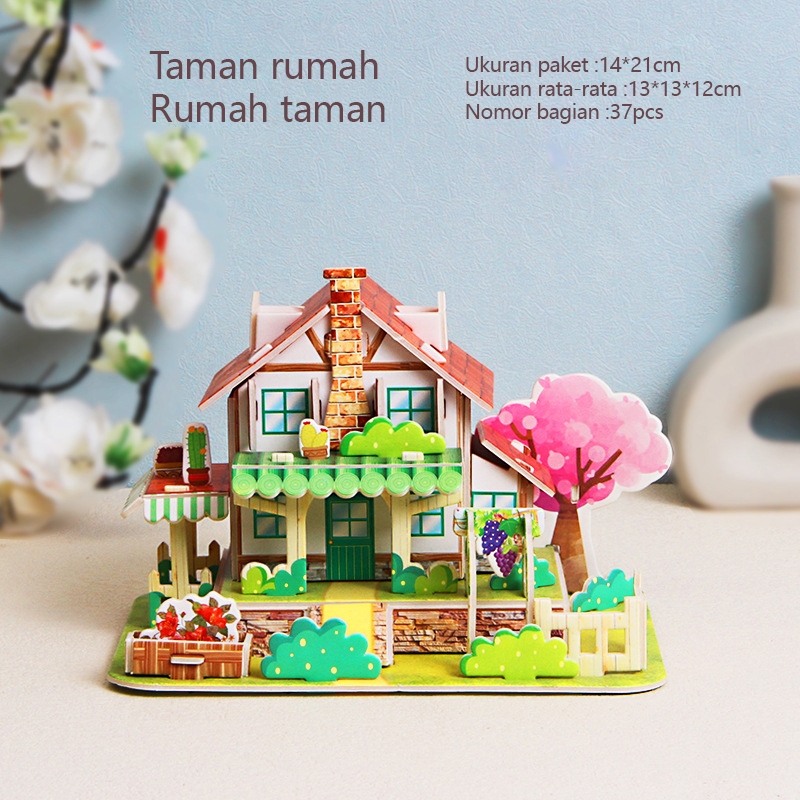 Jual FUNTOY DIY Mainan Puzzle 3D Paper HOUSE Maina Puzzle Edukasi ...