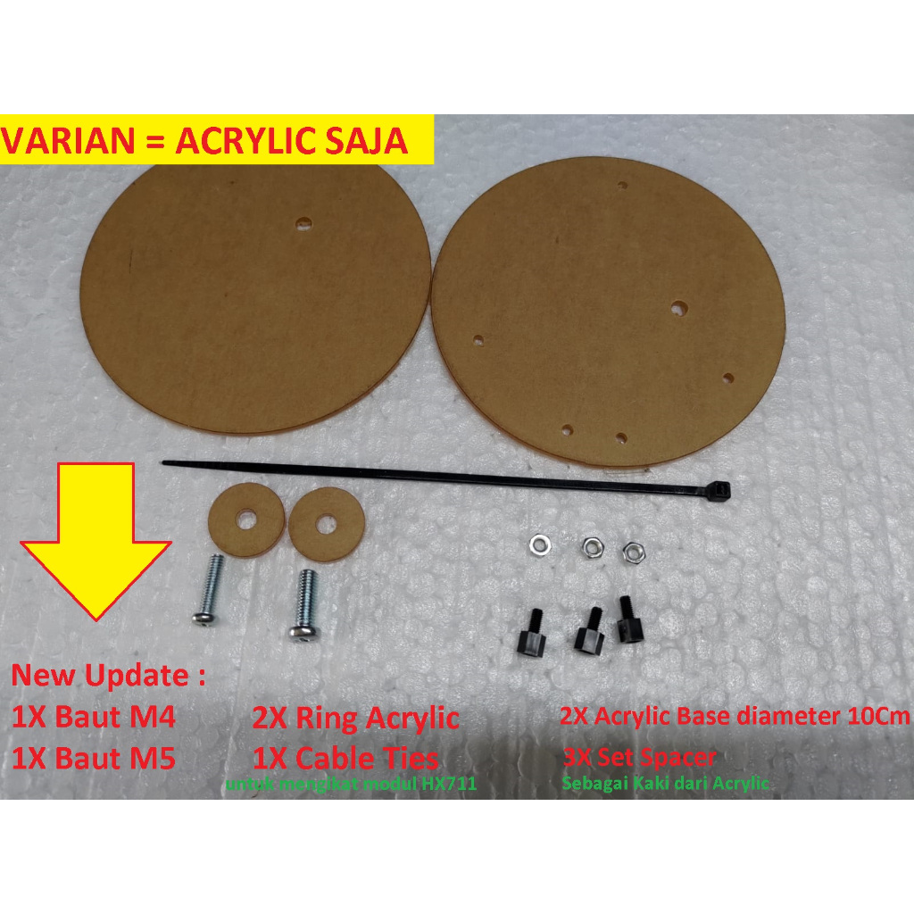 Jual KIT Loadcell / Load Cell - HX711 + Acrylic (Kit Timbangan ...