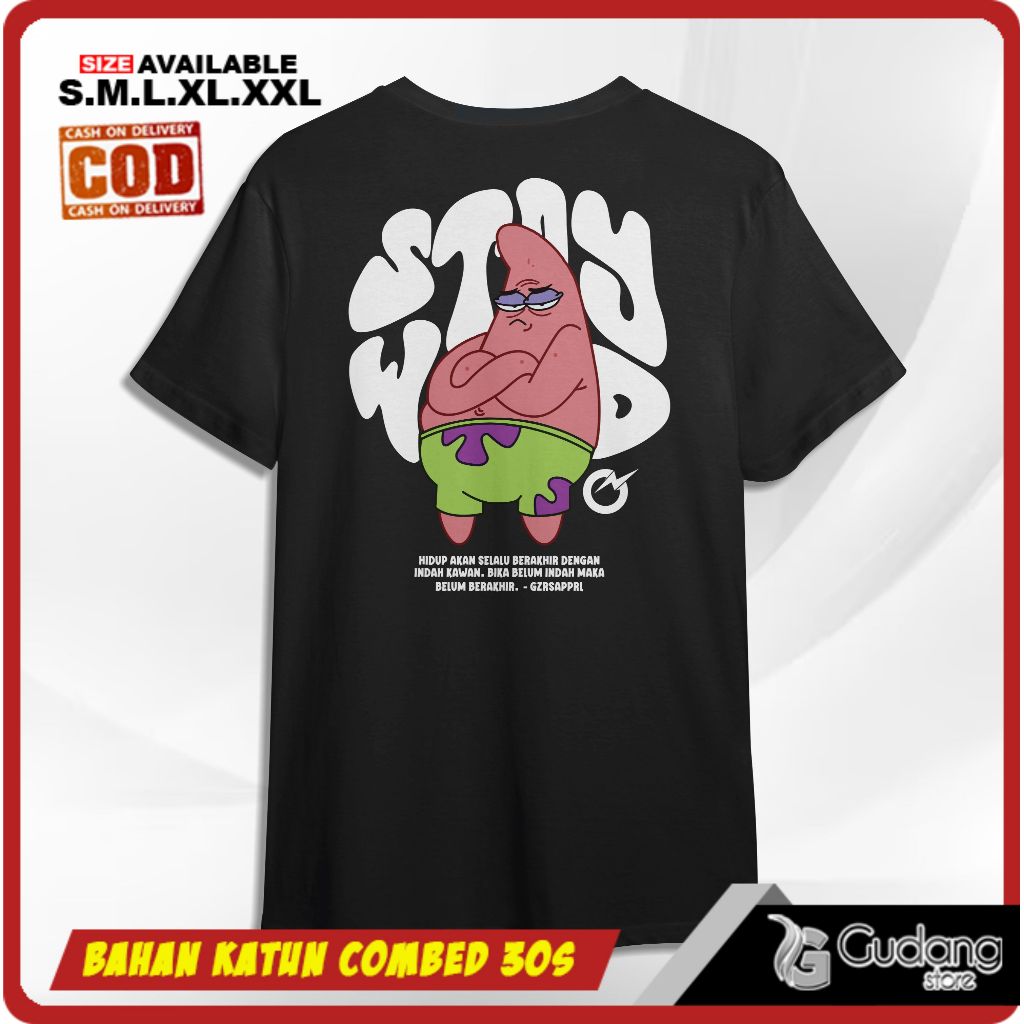 Jual T-shirt Kaos Distro Stay Weird Patrick Star Katun Combed 30S ...