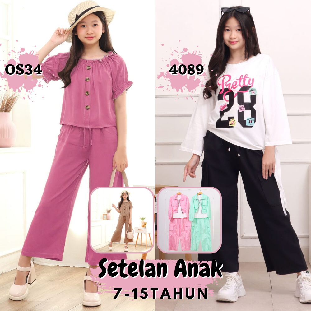 Jual ( 7 - 15 Tahun ) Baju Setelan Fashion Anak Perempuan Tanggung ...