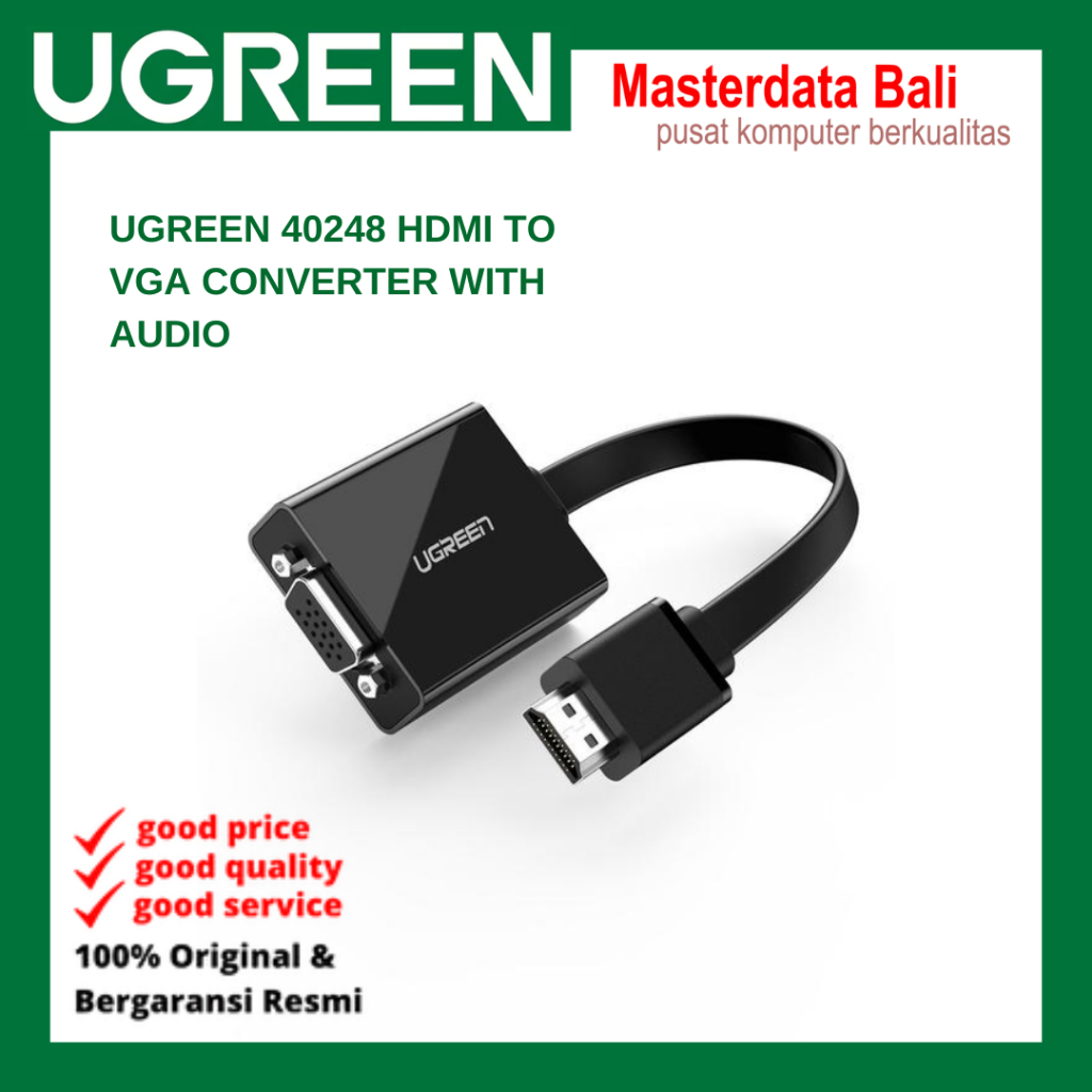 Jual Converter HDMI to VGA UGREEN 25cm(Black) 40248 | Shopee Indonesia