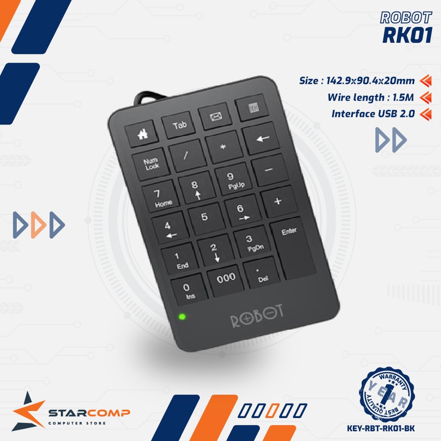 Jual ROBOT RK01 Keyboard Numeric Kabel Numpad Wired RK01 Angka RK 01 ...