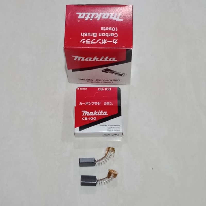 Jual MAKITA CARBON BRUSH CB 100 / ARANG / SPUL / SEPUL / BOOSTER CB - ISI 10 SET | Shopee Indonesia