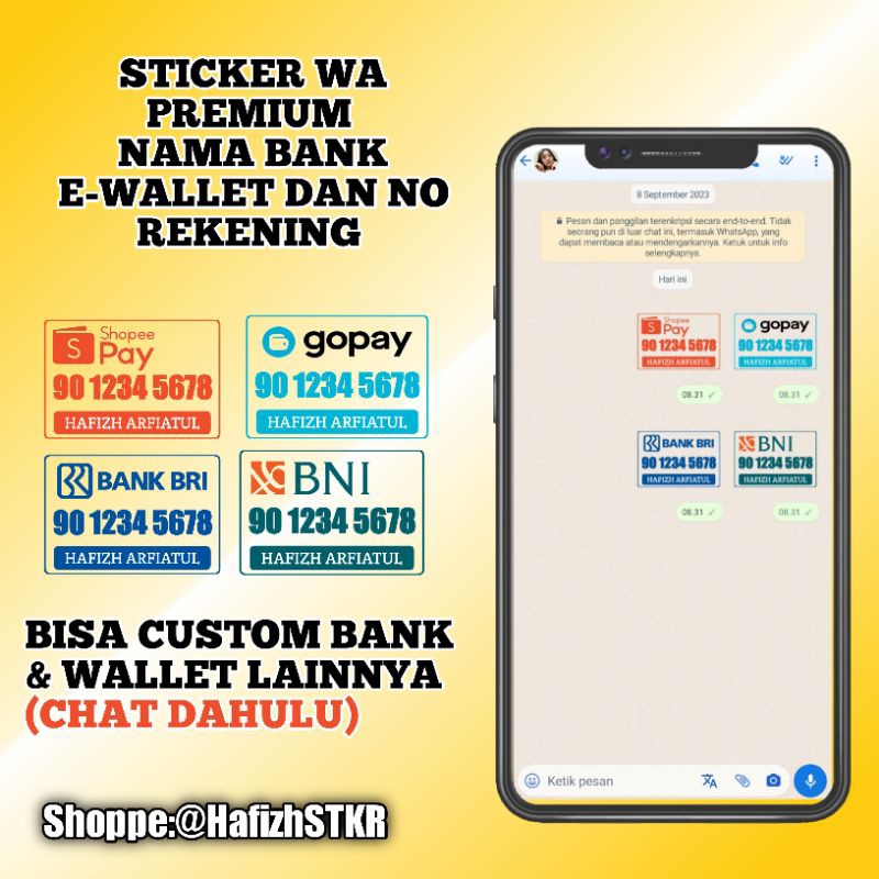Jual Stiker WhatsApp Custom Rekening Bank dan E-wallet Premium Desain 1 ...